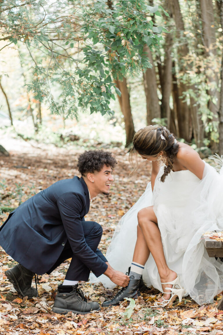 A Sustainable Autumn Elopement in Ontario | Shaz & Adam